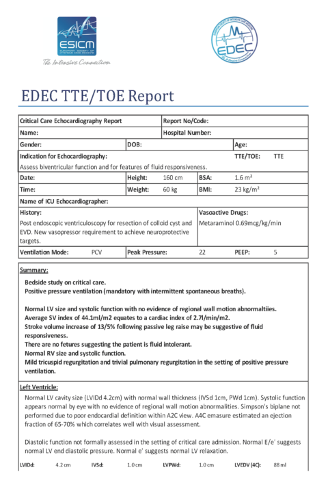 Echo Reporting Tool | Ultrasound for the Generalist